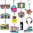 Amazon.com: Generic 12Pcs 80s Party Favors Keyrings, Music Themed ...
