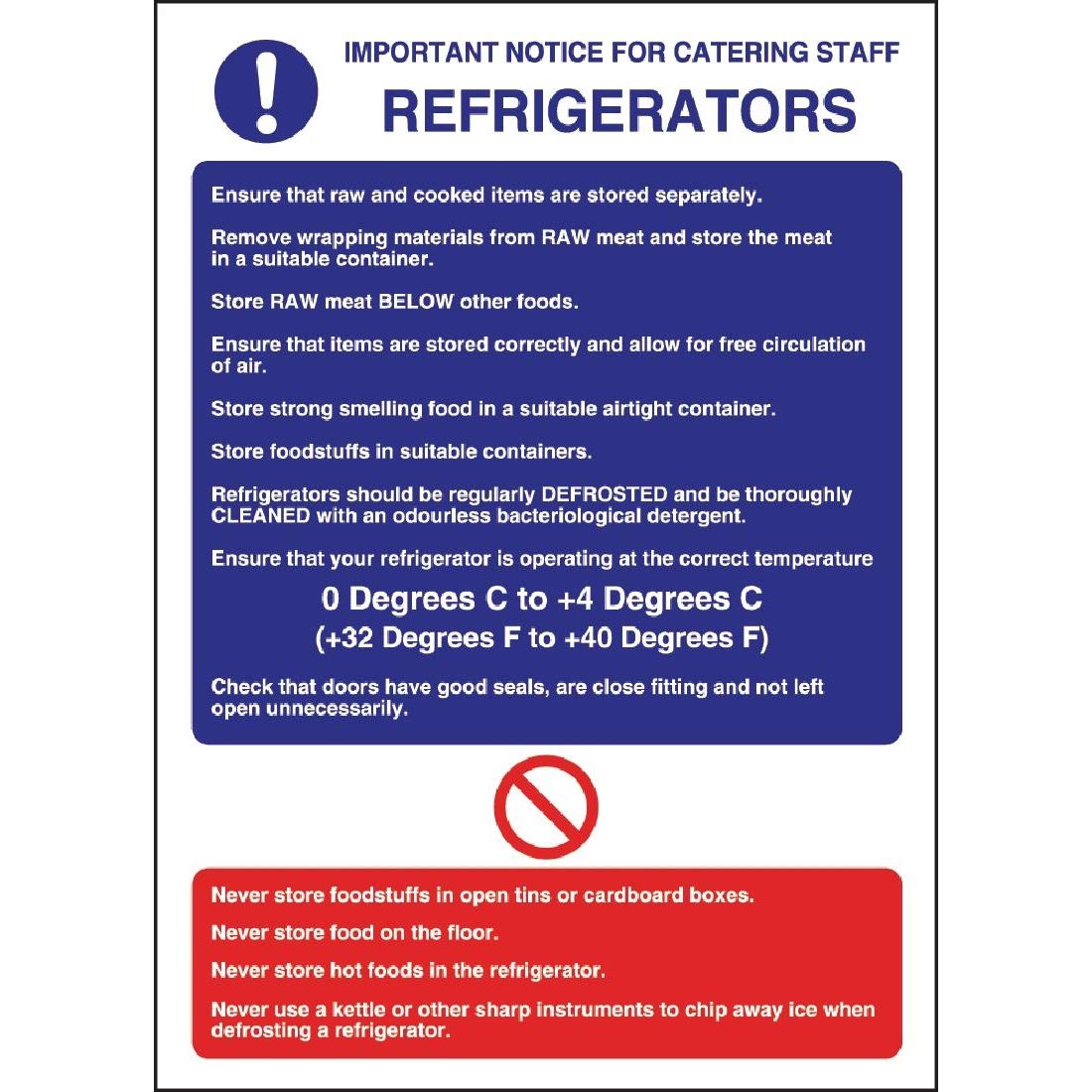 Refrigerator Guidelines Sign 300X200mm Fridge Vinyl Notice – BigaMart