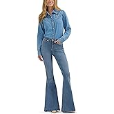 Wrangler Women's x Wilson Lainey Bell-Bottom, Baskin Blue Wash at Amazon Women's Jeans store