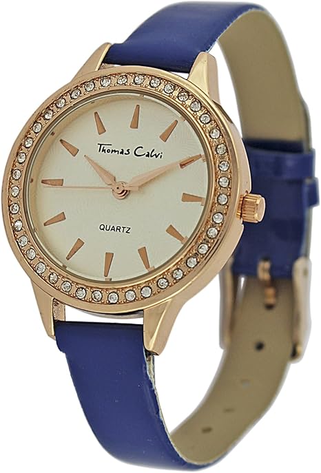 Thomas Calvi Women's Quartz Watch with White Dial Analogue Display and ...
