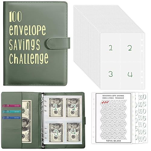 100 Envelope Challenge Binder,100 Savings Challenges Book Envelopes ...