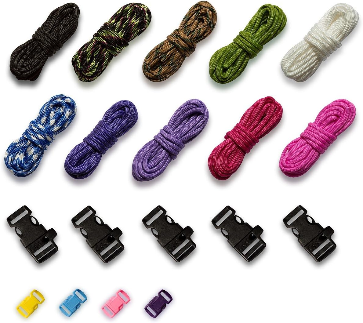 TE-Trend 19-teiliges Paracord Parachute Cord Kernmantel Rope Set Craft ...