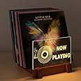 Amazon.com: YuanDian Vinyl Record Storage, Light up Now Playing Wooden ...