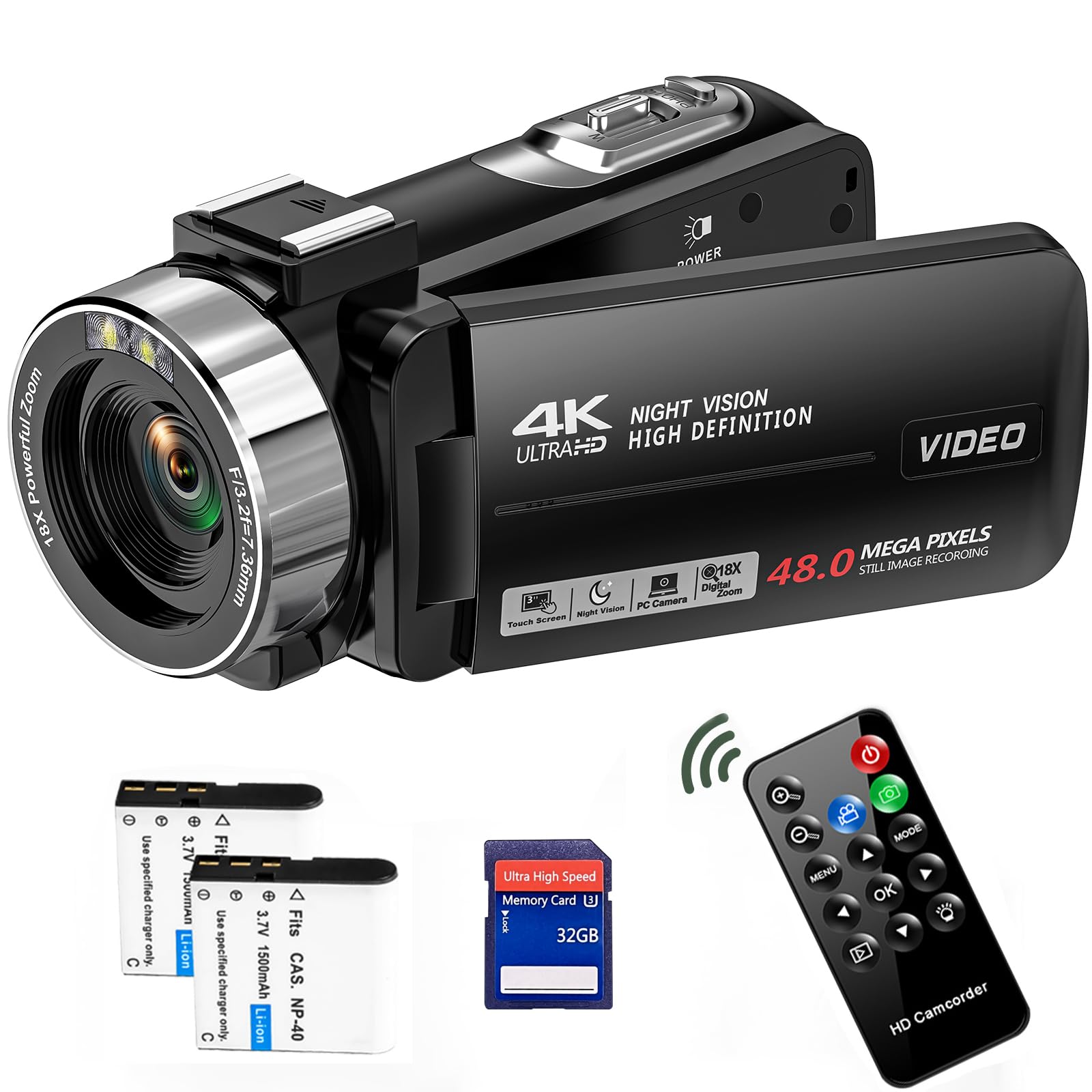 Mua 4K Video Camera Camcorder 48MP 30FPS with IR Night Vision,18X ...