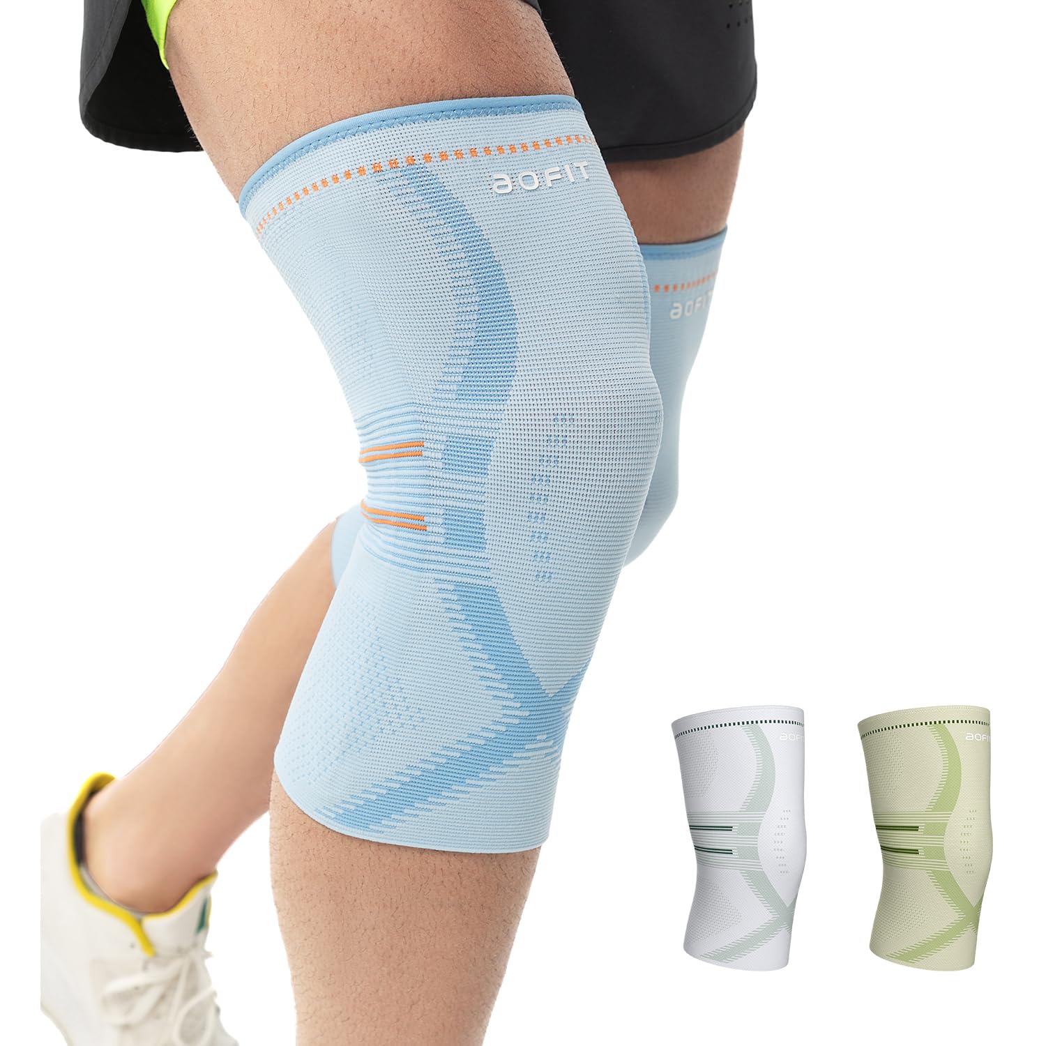 aoFIT Compression Knee Brace for Women & Men, 2 Pack AOCELL Knee Sleeve ...