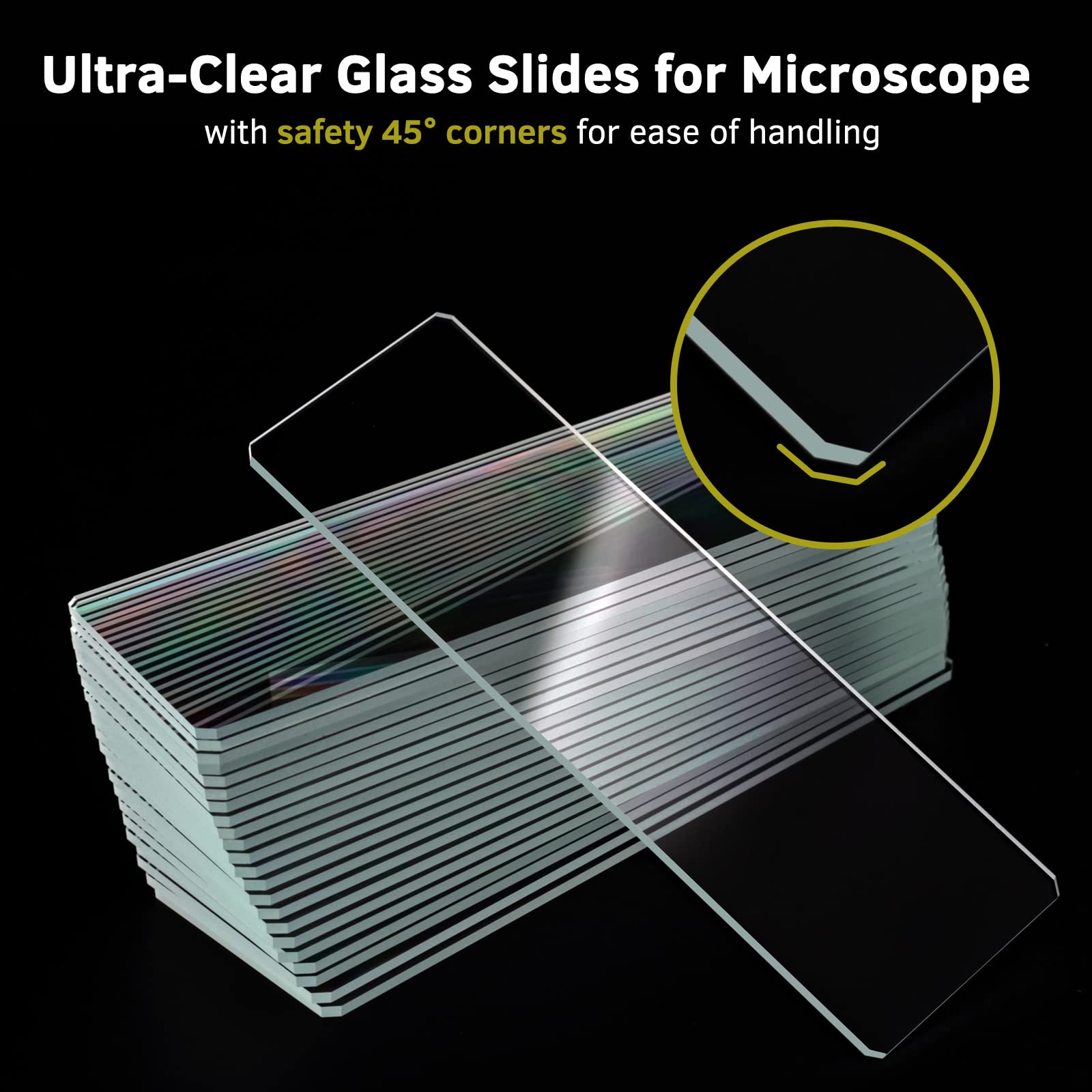 LAKWAR 50 Microscope Slides, Blank Glass Slides For Microscope, Pre-Cleaned Laboratory ...
