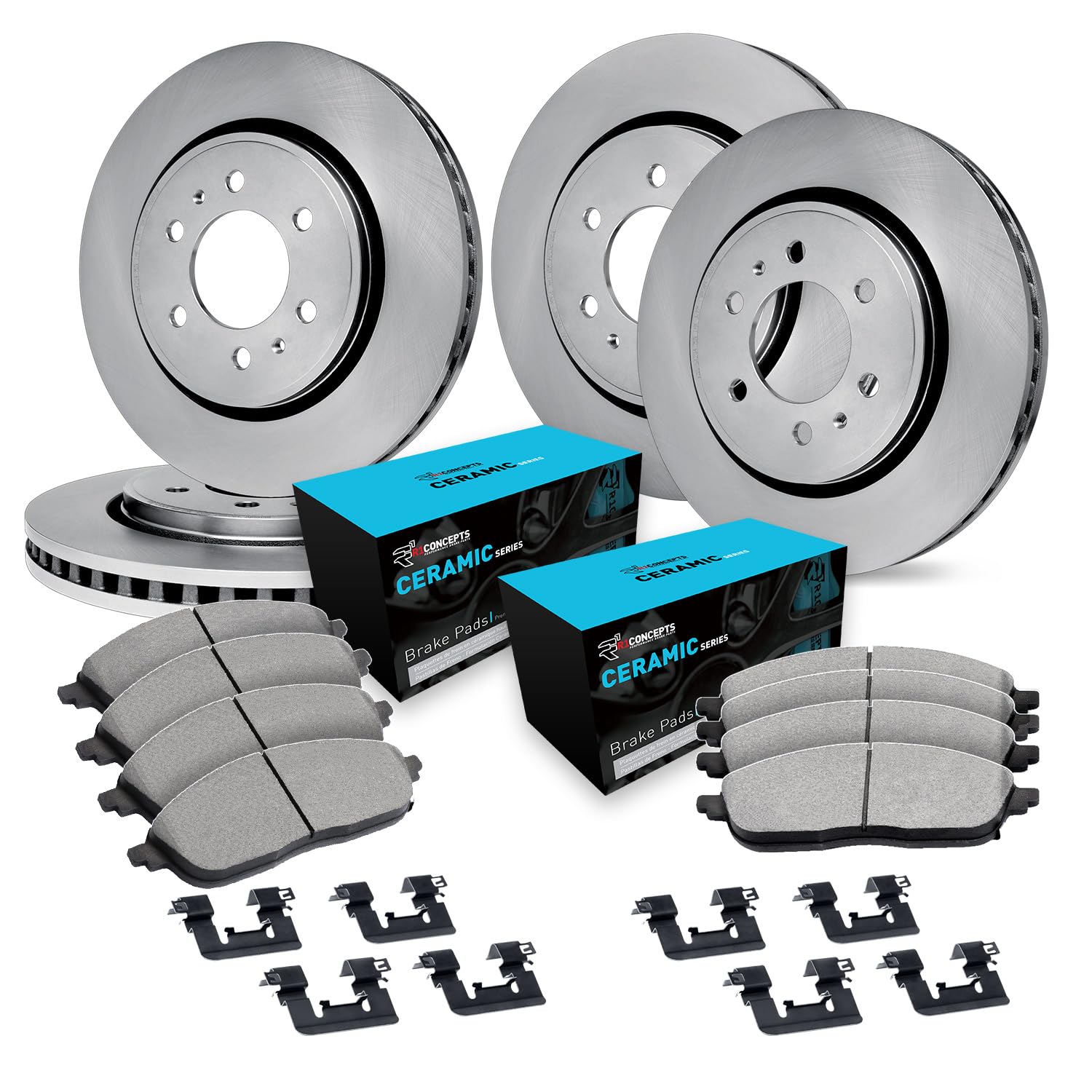 R1 Concepts Front Rear Brakes and Rotors Kit |Front Rear Brake Pads ...