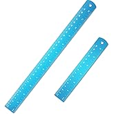 Stainless Steel Ruler and Metal Rule Kit with Conversion Table (6 Inch ...