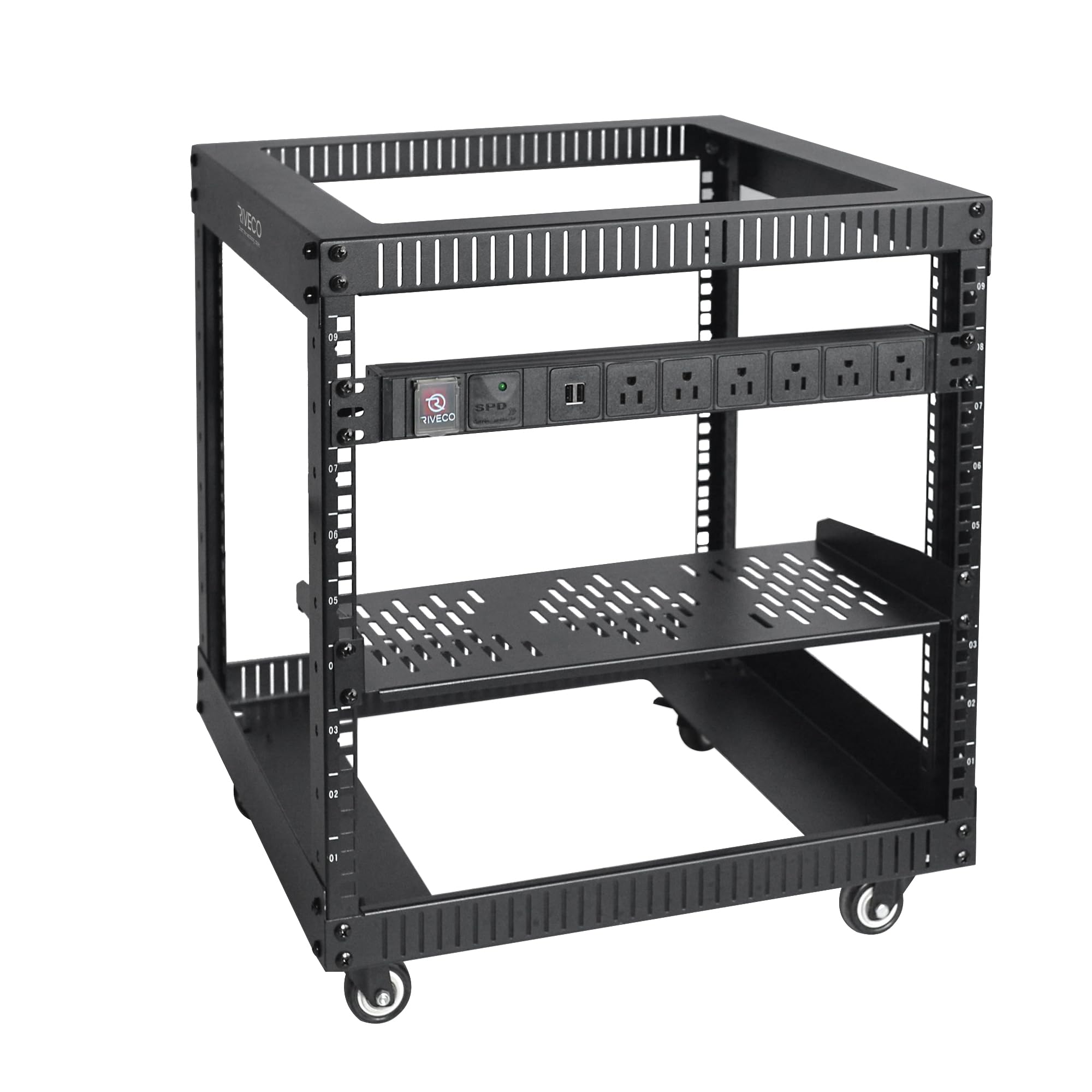 Mua RIVECO 9U Open Frame Server Rack with Wheels + PDU (8 Outlets ...