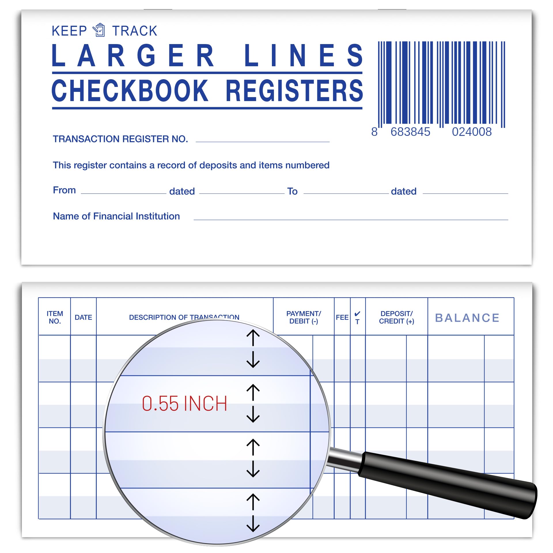 Mua 18 PCS Larger Lines Check Registers for Personal Checkbook ...