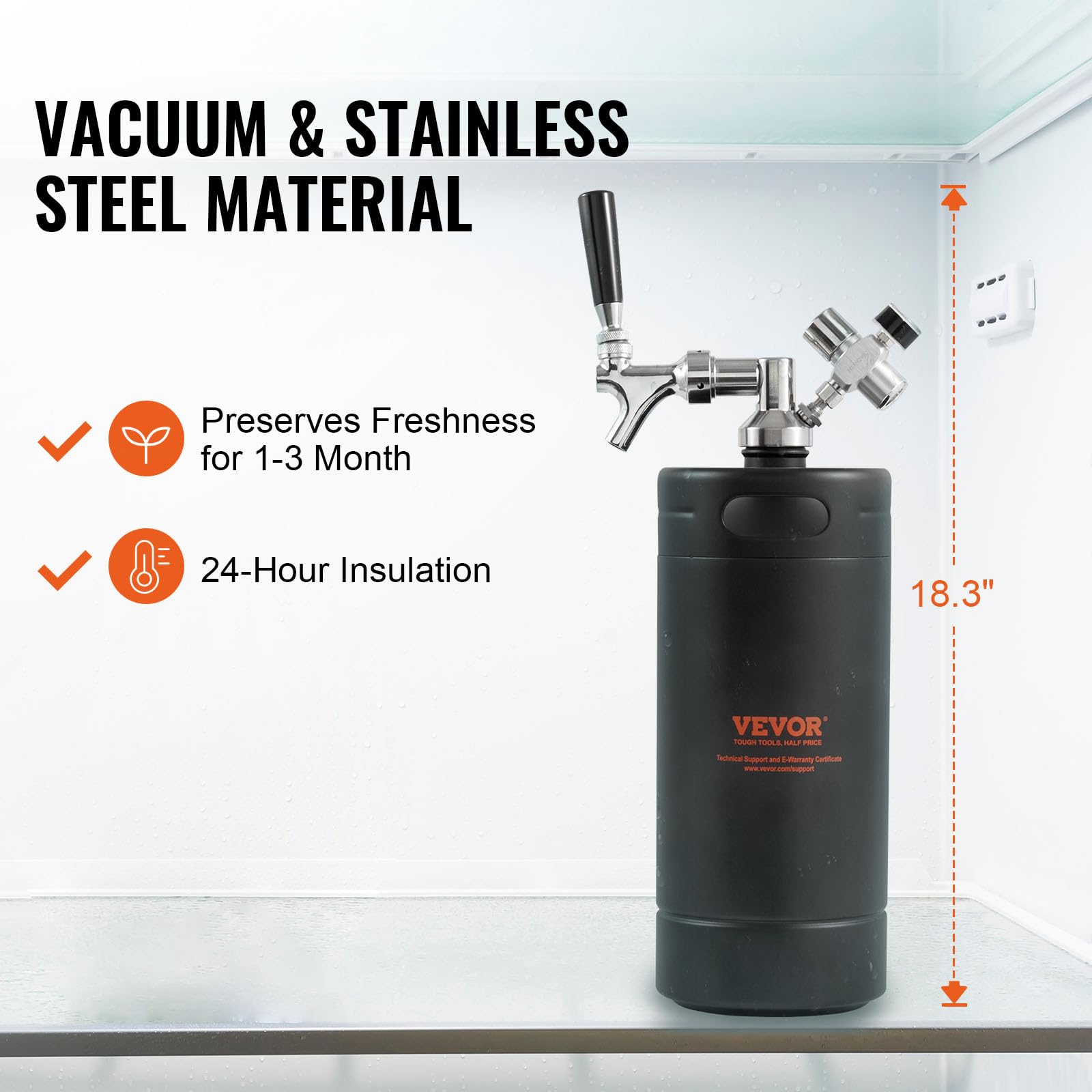 Mua Beer Growler Tap System, 128Oz 4L Mini Keg, 304 Stainless Steel ...