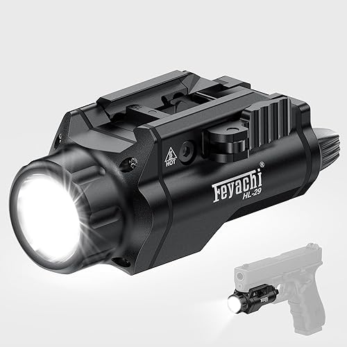 Feyachi Tactical Flashlight - 1500 Lumens Rail Mounted Flashlight, with ...