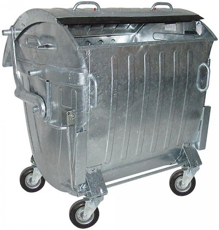 BRB 1100 Liter Müllcontainer, fahrbar, Stahlblech verzinkt, mit ...