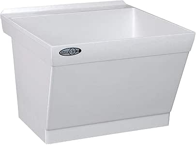Mustee 17W Utilatub Laundry Tub Wall Mount, 23.5-Inch x 23-Inch, White ...