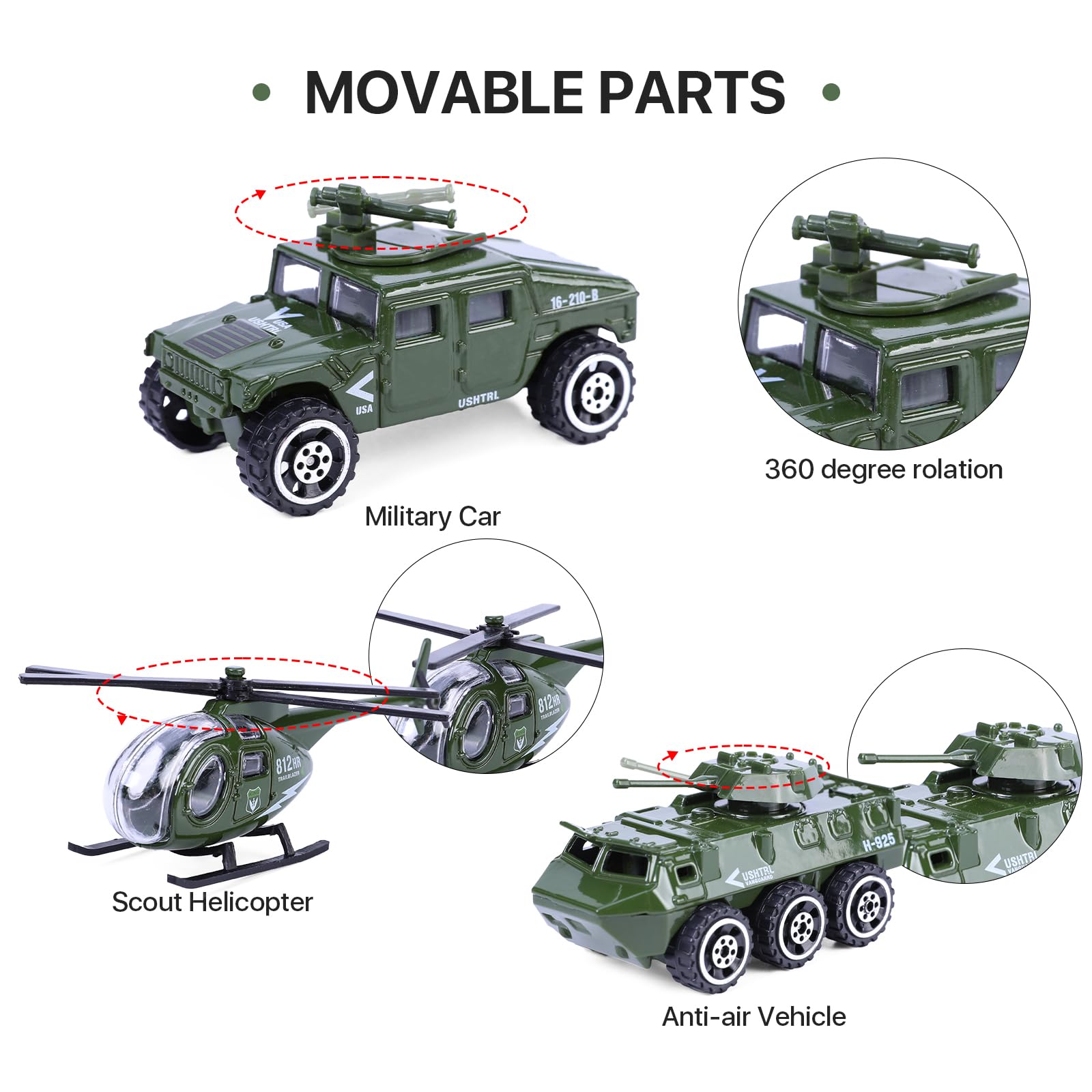 Mua 26 Pack Diecast Military Vehicles Set,6 Pack Assorted Alloy Metal ...