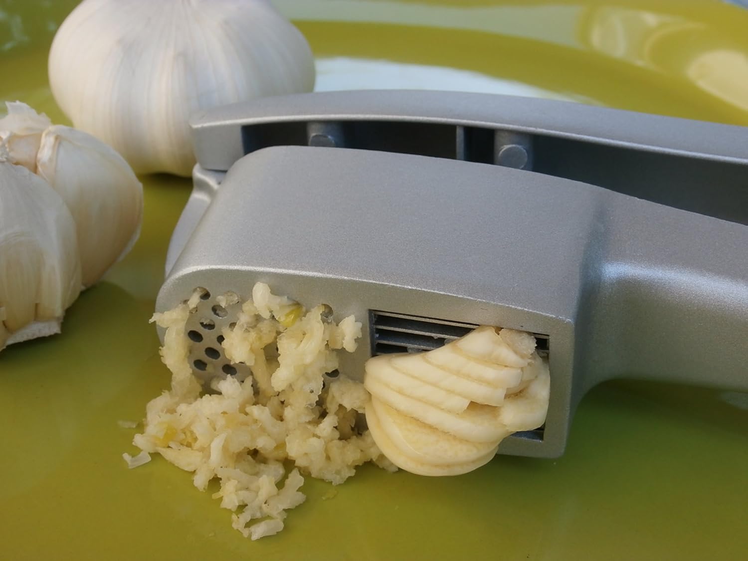 Amazon.com: Garlic Press and Slicer in One! Cleaning Tool Included! By ...