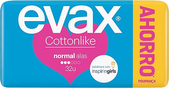 Evax Cottonlike Compresas con Perlas Activas, Alas Normales - 32 ...
