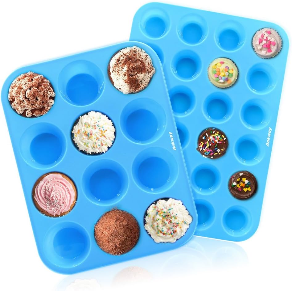 Ankway Silicone Muffin Tray Pack Of 2 12 24 Cups Resuable Silicone Ankway Silicone Muffin Tray Pack Of 2 12 24 Cups Resuable Silicone