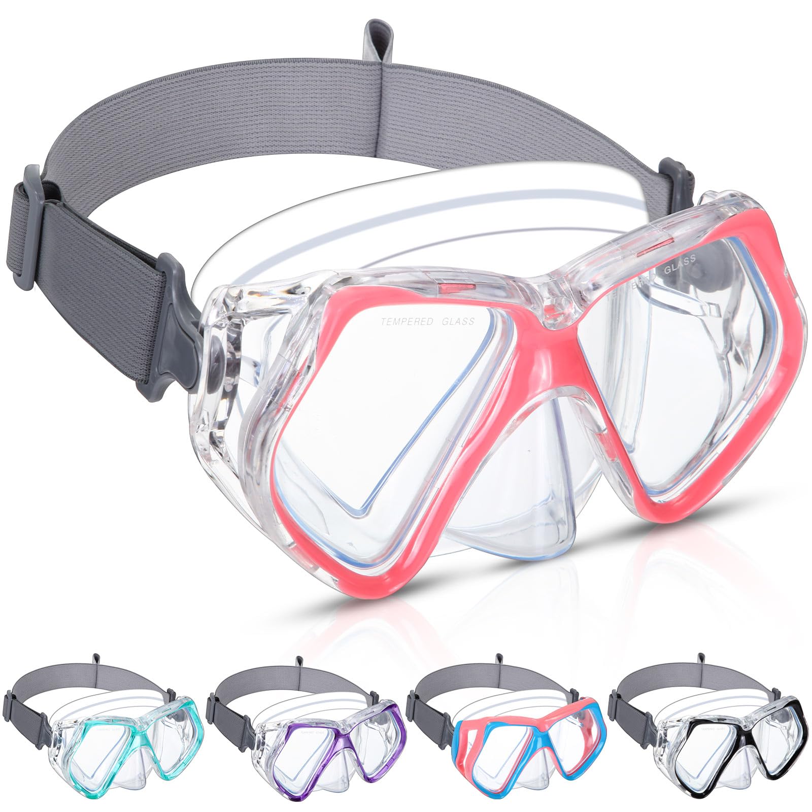Fabbay Adults Youth Swimming Goggles with Nose Cover Fabric Stretchy ...