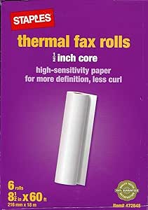Amazon.com: Thermal Fax Rolls 1/2-inch Core High Sensitivity Paper for ...
