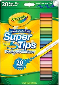 Amazon.com: Crayola Super Tips Markers, Washable Markers, 20 Count ...