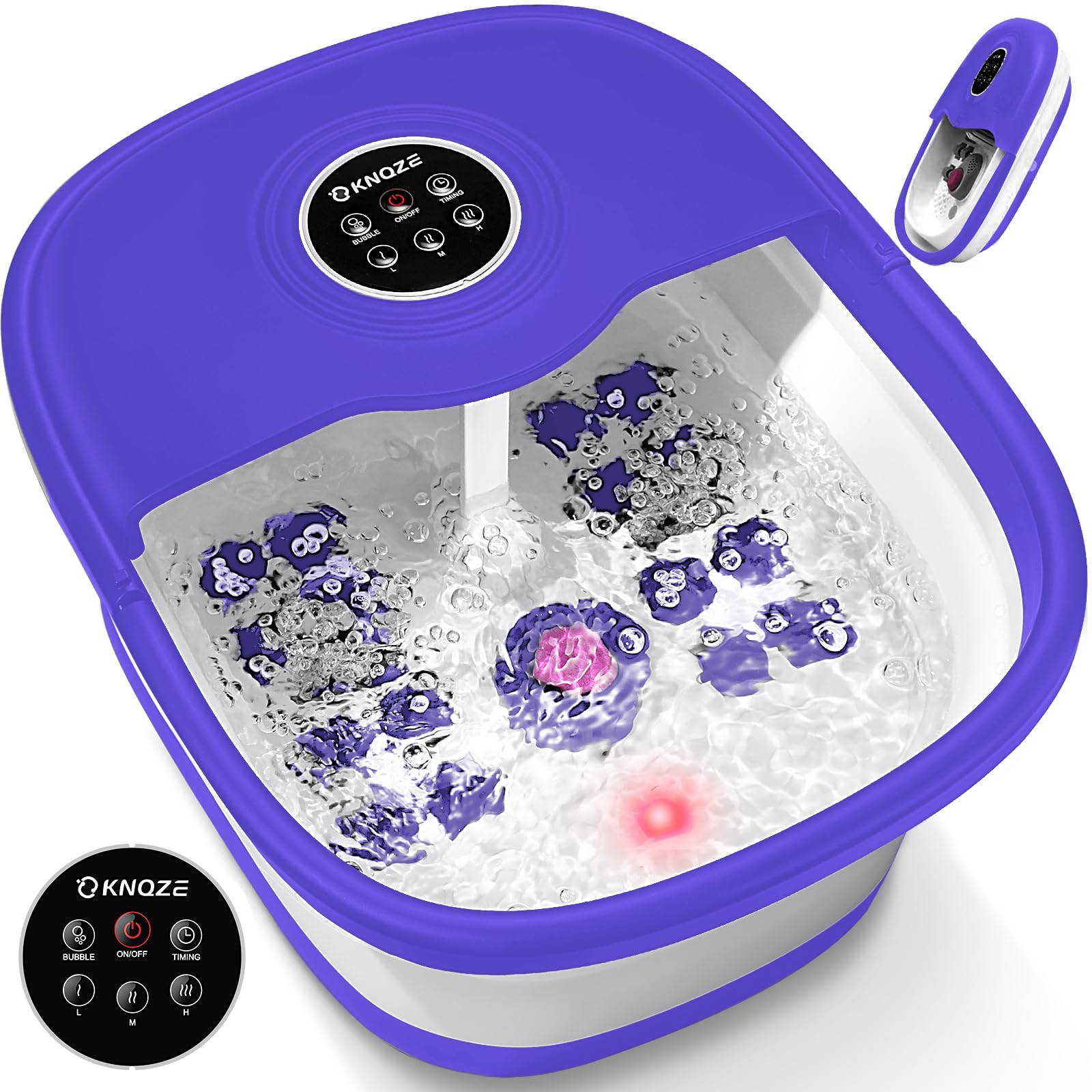 KNQZE Collapsible Foot Spa with Heat, Remote Control, Temperature ...