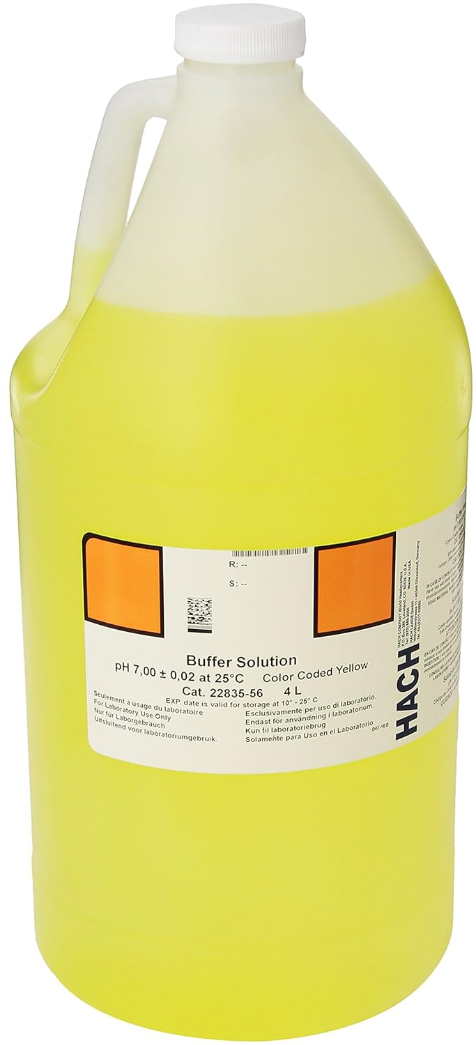 Hach 2283556 Buffer Solution, pH 7.00 (NIST), color-coded yellow, 4L ...