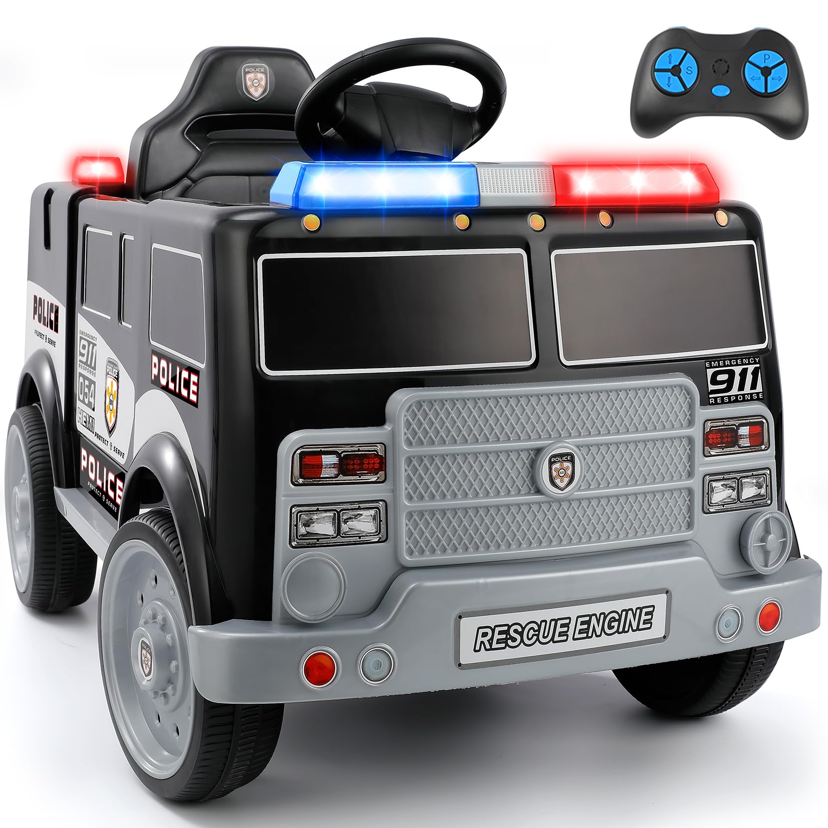 ELEMARA 12V Ride on Police Car, Electric Ride on Cop Cars for Kids ...