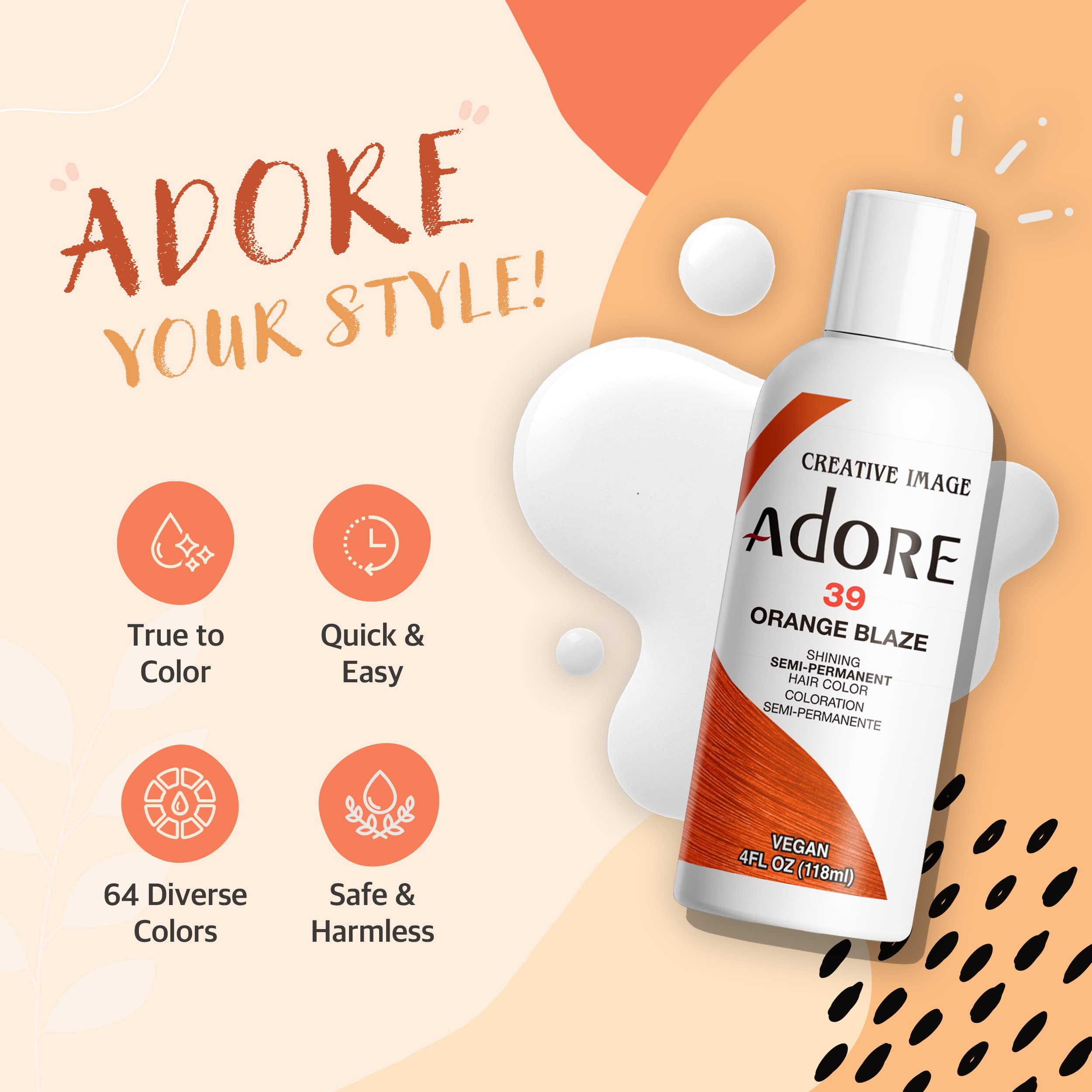 Adore Semi Permanent Hair Color - Vegan And Cruelty-Free Hair Dye - 4 ...