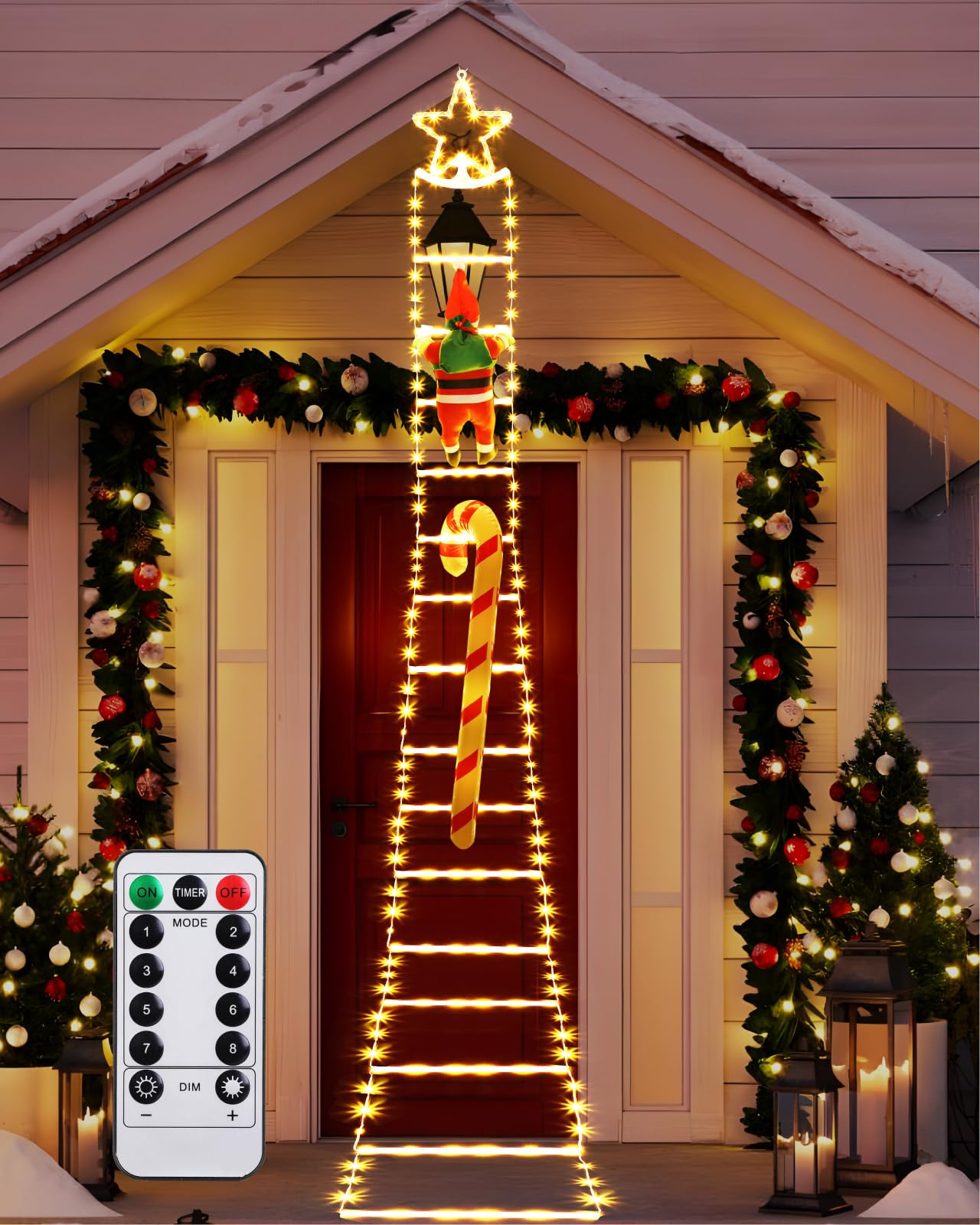 Gleamkid LED Christmas Ladder Lights - 11ft Christmas Decorative Ladder ...