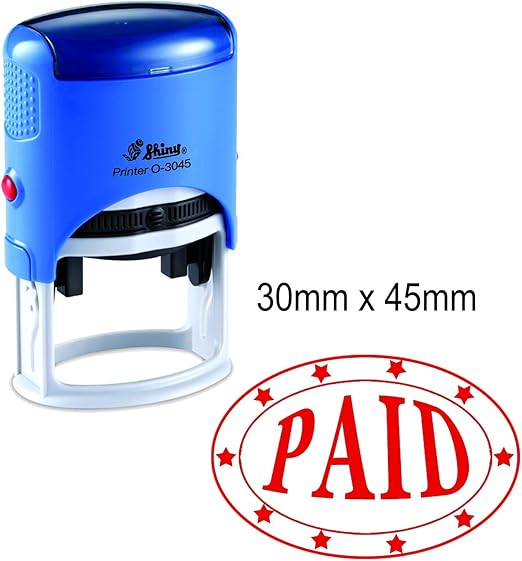 PAID Oval Stempel Büro Stationär 30 x 45mm Selbstfärber Shiny Stempel ...