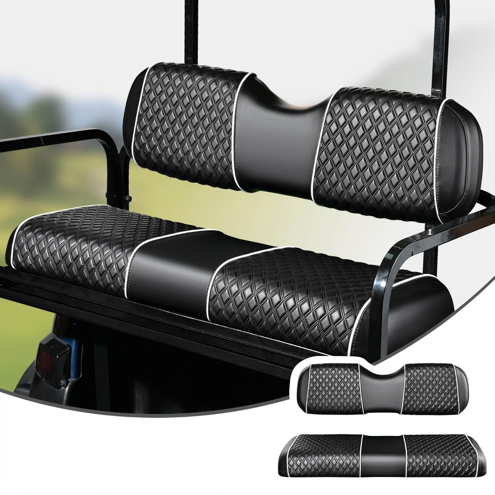 NOKINS Golf Cart Seat Covers Fit for Club Car Precedent/DS/EZGO RXV/TXT ...