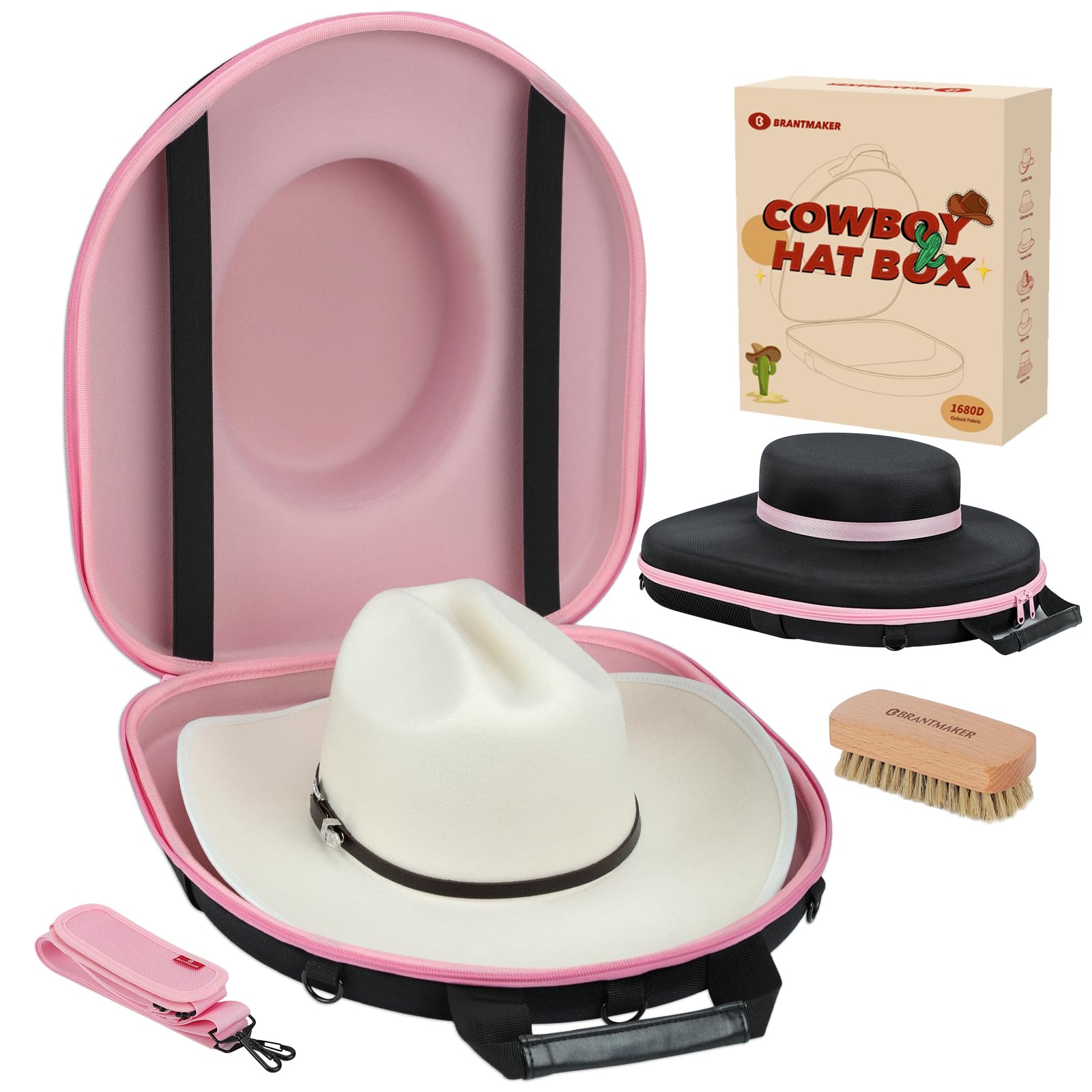 BRANTMAKER Cowboy Hat Box, Cowboy Hat Case for Travel, Crush Proof Hat ...