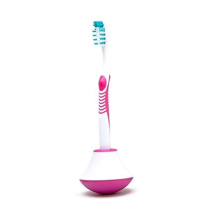 Quirky Bobble Brush Weighted Toothbrush Stand with Timer, Pink: Amazon ...