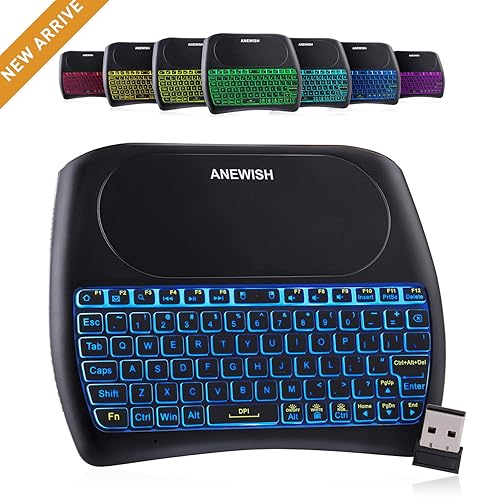 2.4GHz Mini Wireless Keyboard & Touchpad Mouse, 7 Color Backlight ...
