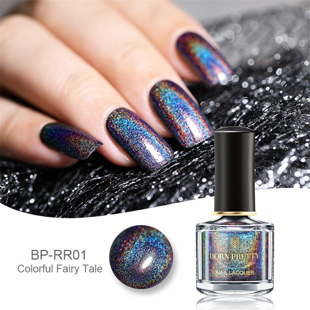 Born Pretty 6ml Vernis Holographique avec Holo Paillette Brillante Nail Art H001 - Brillant dans ...