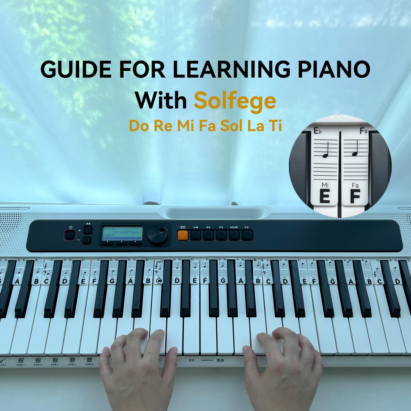 Mua Piano Note Strips with Solfege (Do Re Mi…), Fit 61/54/49 Key Piano ...