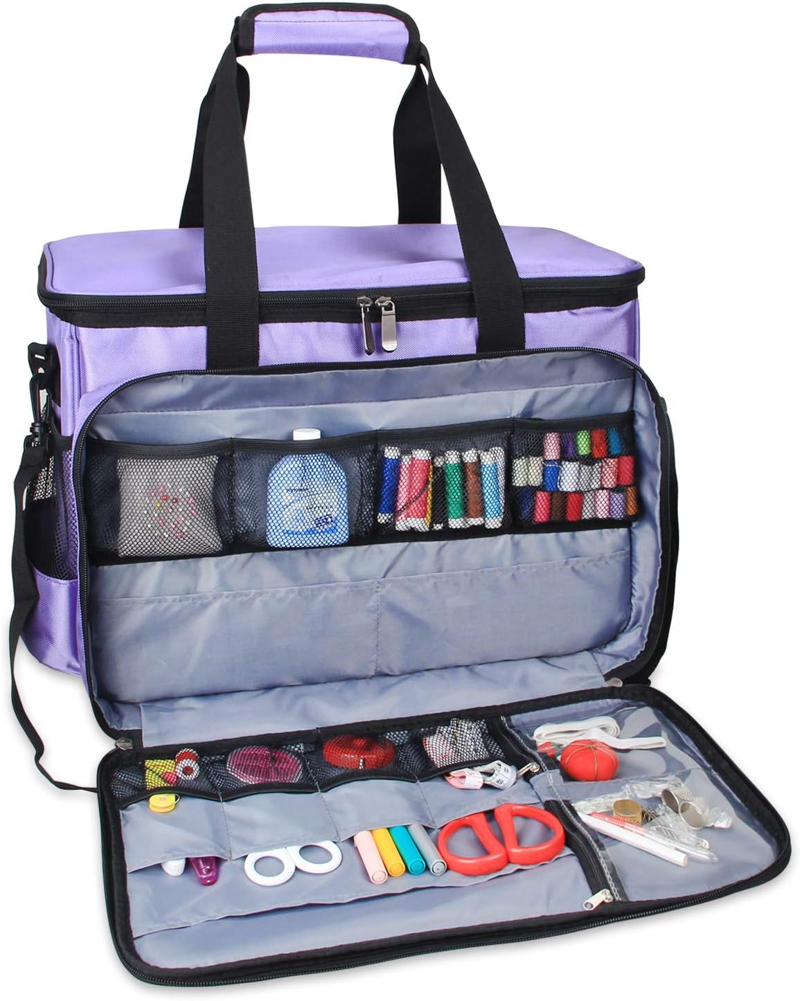 Luxja Sewing Machine Trolley Bag with Removable Pad, Rolling Sewing ...