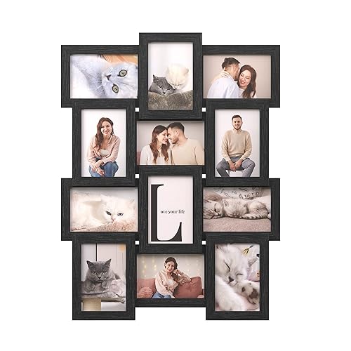 SONGMICS Collage Picture Frames, 4x6 for Wall Decor Set of 12, Multi ...