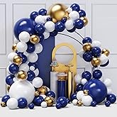 Amazon.com: 187pcs Navy Blue and Gold Balloons Arch Garland Kit, 5 10 12 18 inch Royal Blue Gold ...