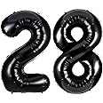 Amazon.com: Black 28 Number Balloons, 40 Inch Giant Number 28 Balloons ...