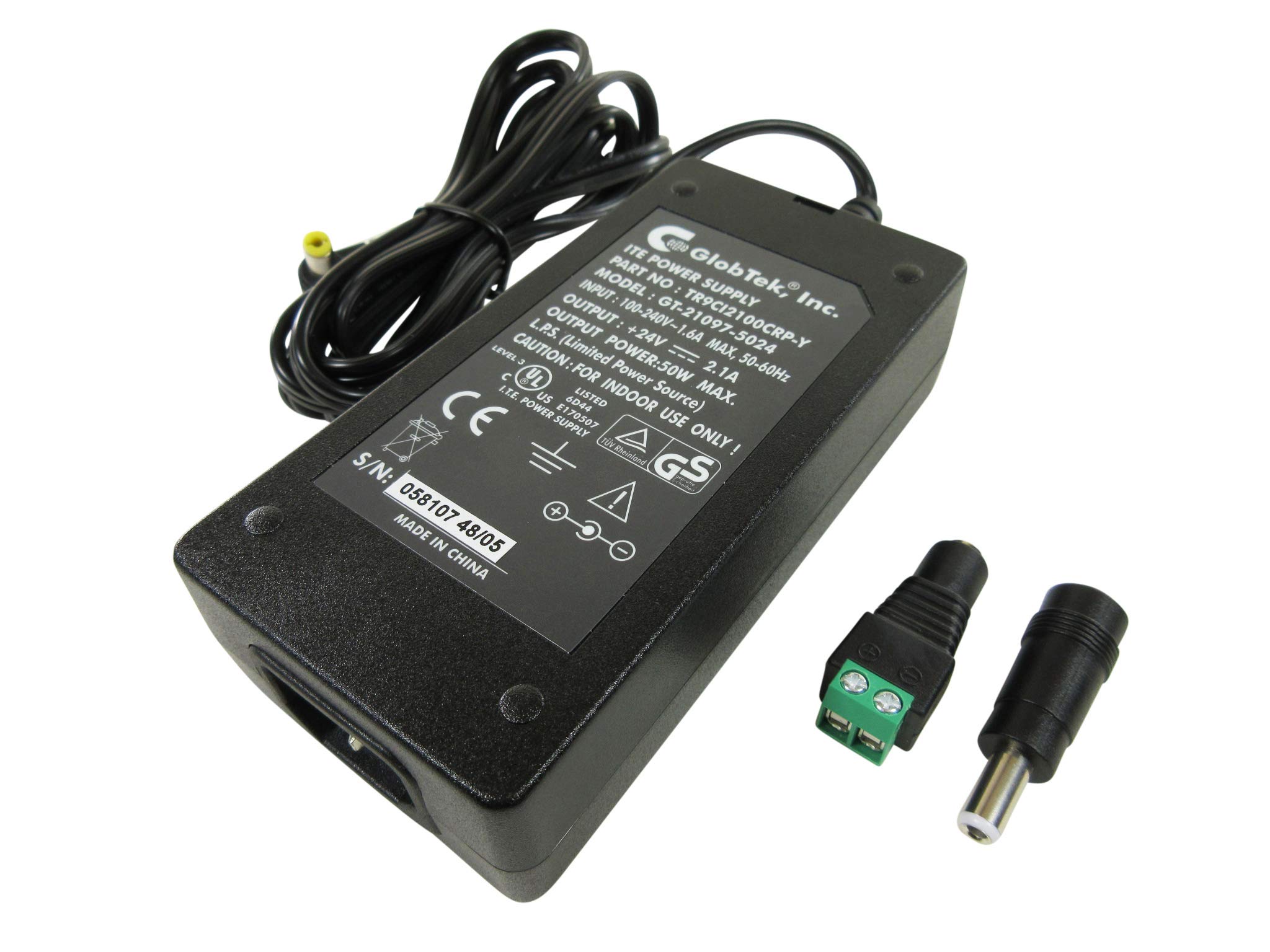 GlobTek UL Listed 24V DC Adapter Transformer Power Supply Model GT ...