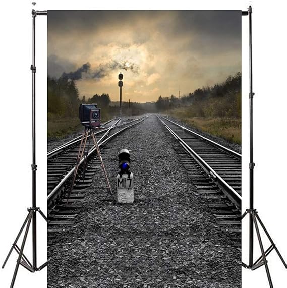 Amazon.com: 5x7ft Train Track Backdrops for Photography Background ...