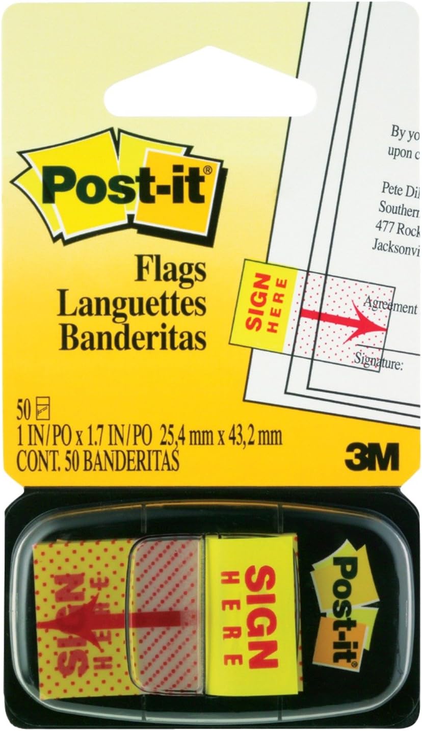 Post-it Sign Here Index Pack of 50 W25mm Ref 680-9: Amazon.co.uk ...