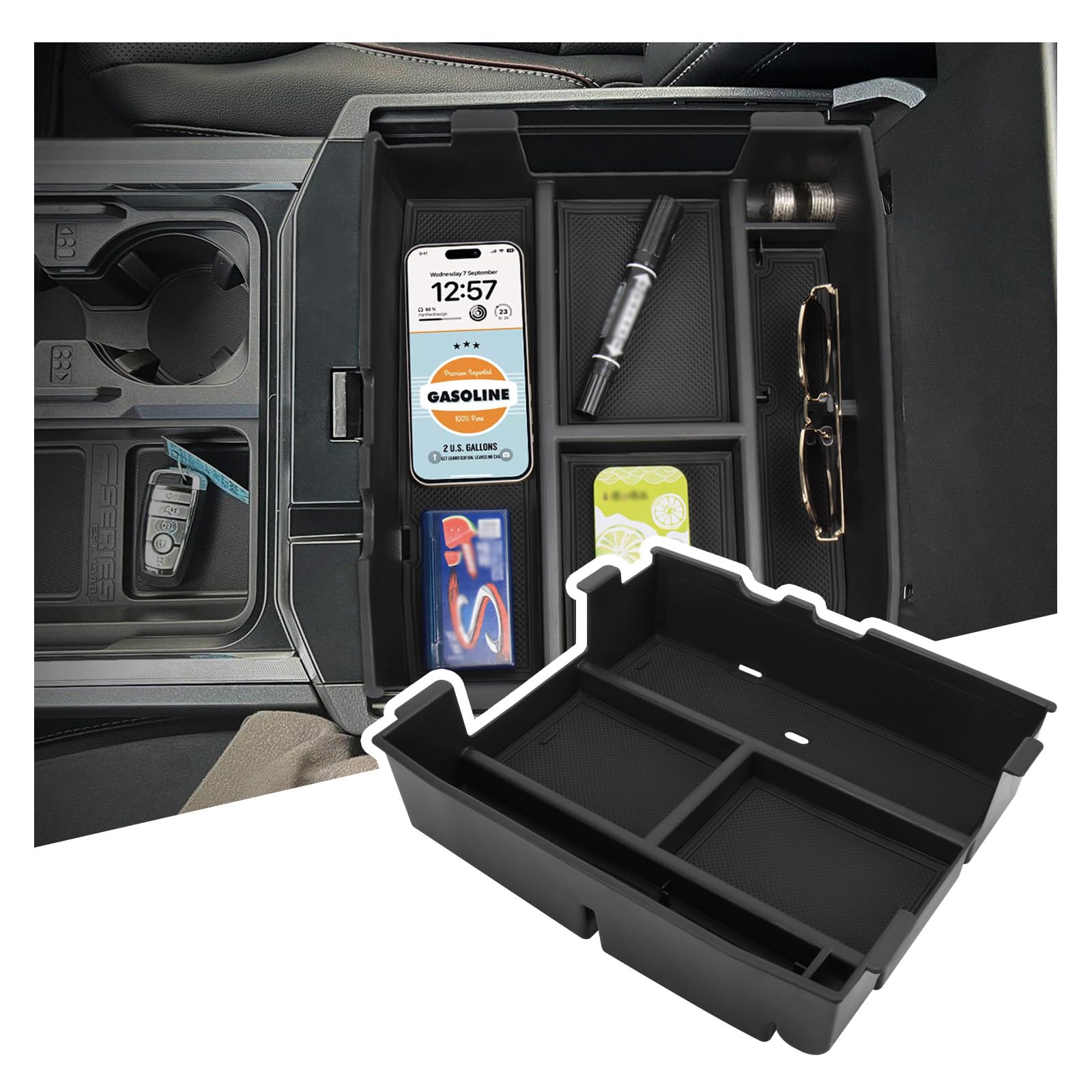 Sinminou Center Console Organizer Compatible with 2023 2024 2025 Ford ...