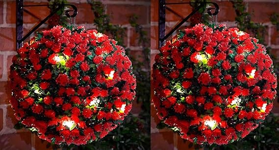 20 LED Lights Solar Topiary Balls Hanging for Garden, Christmas, Home ...