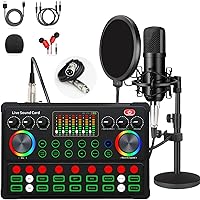 Amazon.com: Podcast Equipment Bundle, 48V XLR Podcast Microphone Bundle, Voice Changer with ...