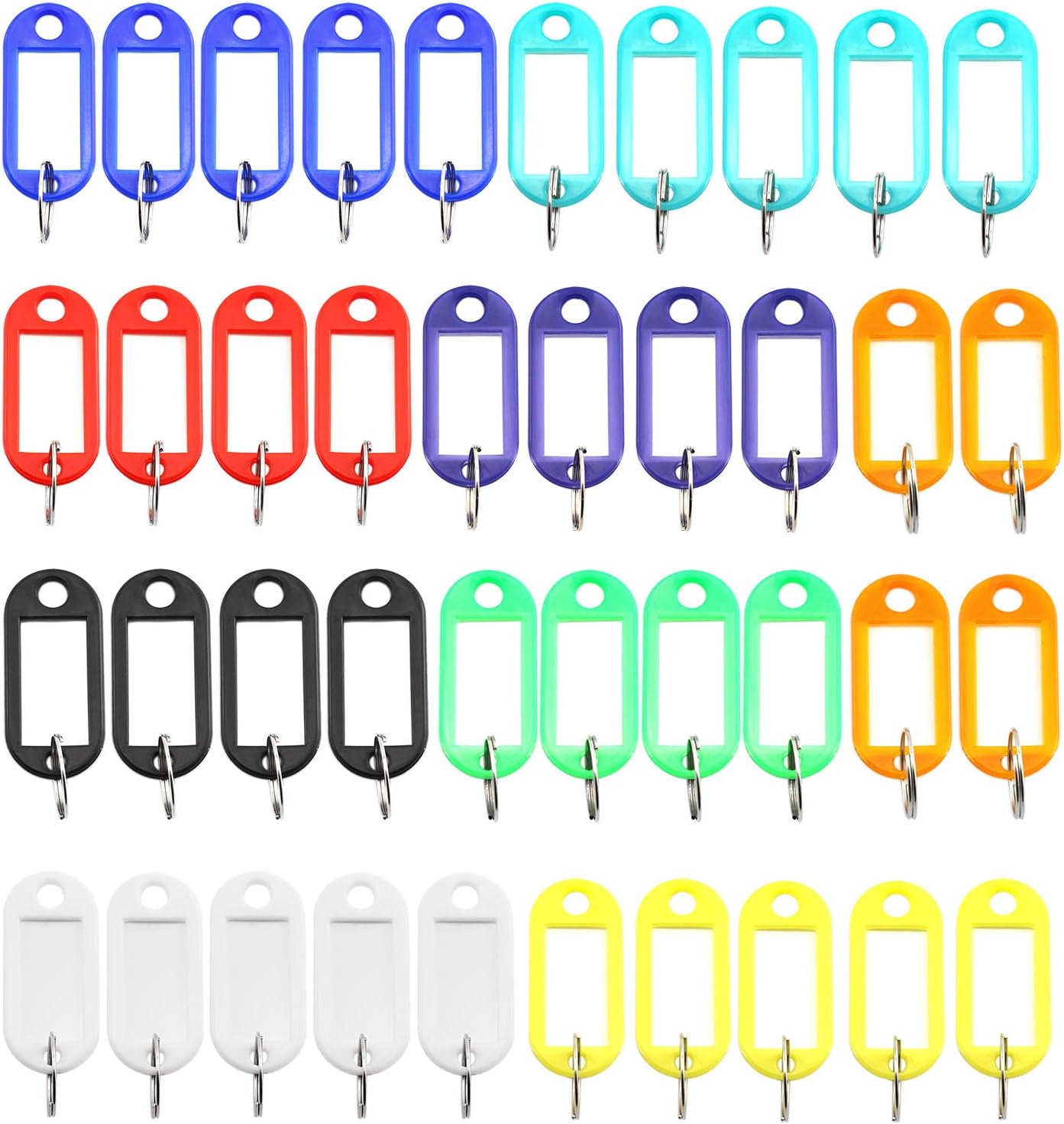 Amazon.com: Lind Kitchen 40pcs Key Ring Label Tags Mixed Color Plastic ...