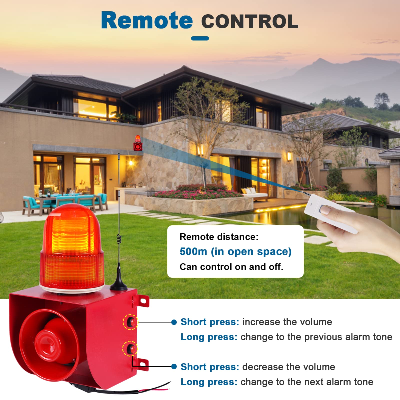 Mua Saladulce Industrial Siren Alarm Outdoor Siren Strobe 120dB Sound ...