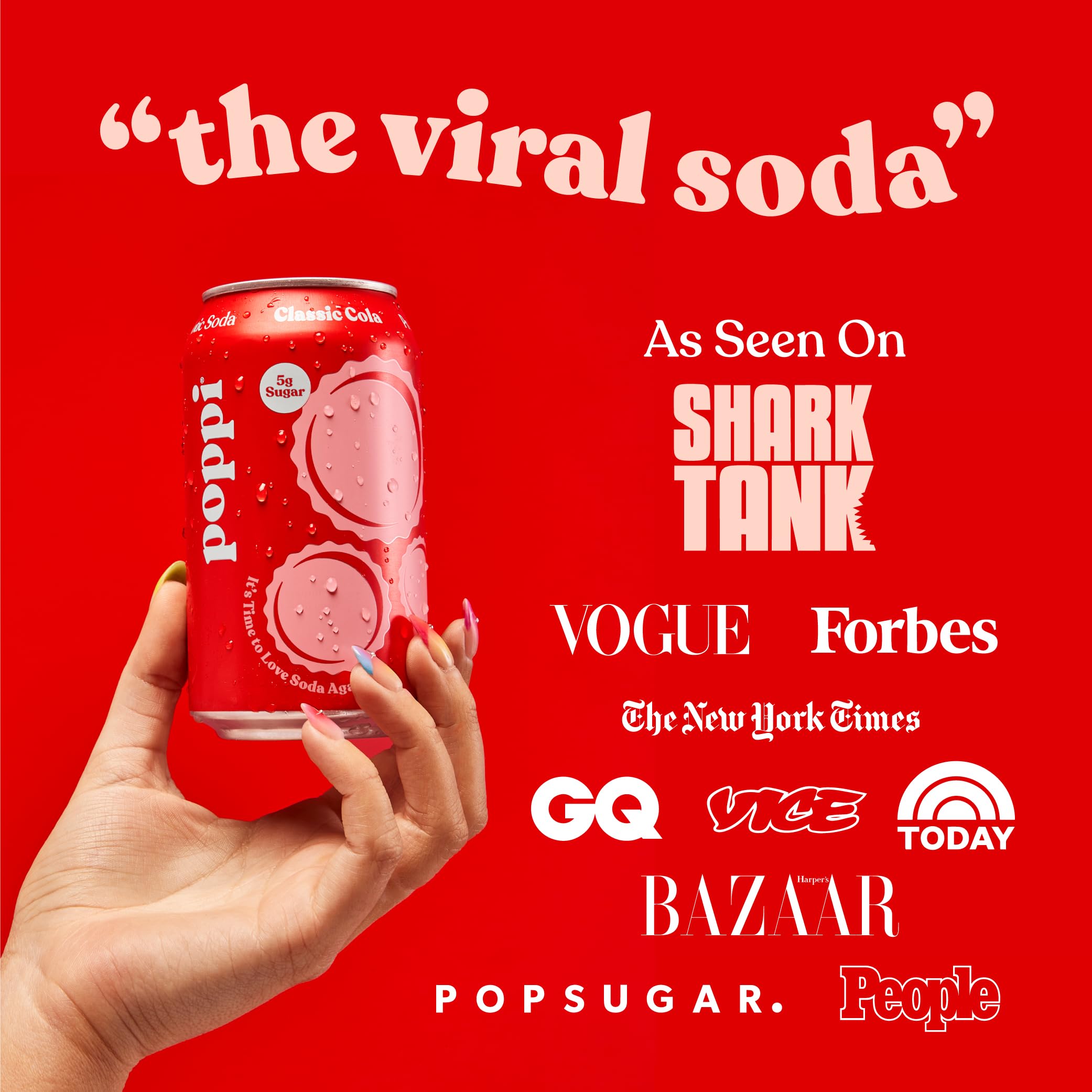 Mua POPPI Sparkling Prebiotic Classic Cola Soda w/Gut Health & Immunity ...
